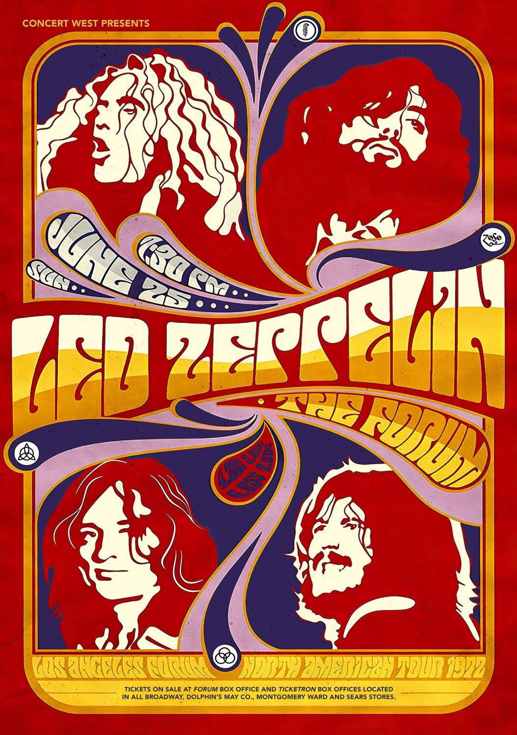 LED ZEPPELIN Led Zeppelin IV 1972 Tour: LOS ANGELES Poster