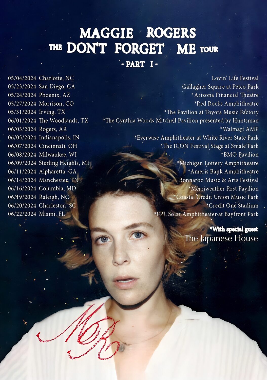 MAGGIE ROGERS The Don't Forget Me Tour 2024 Part 1 Poster
