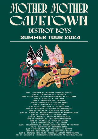 MOTHER MOTHER (band) - CAVETOWN 2024 Tour Poster