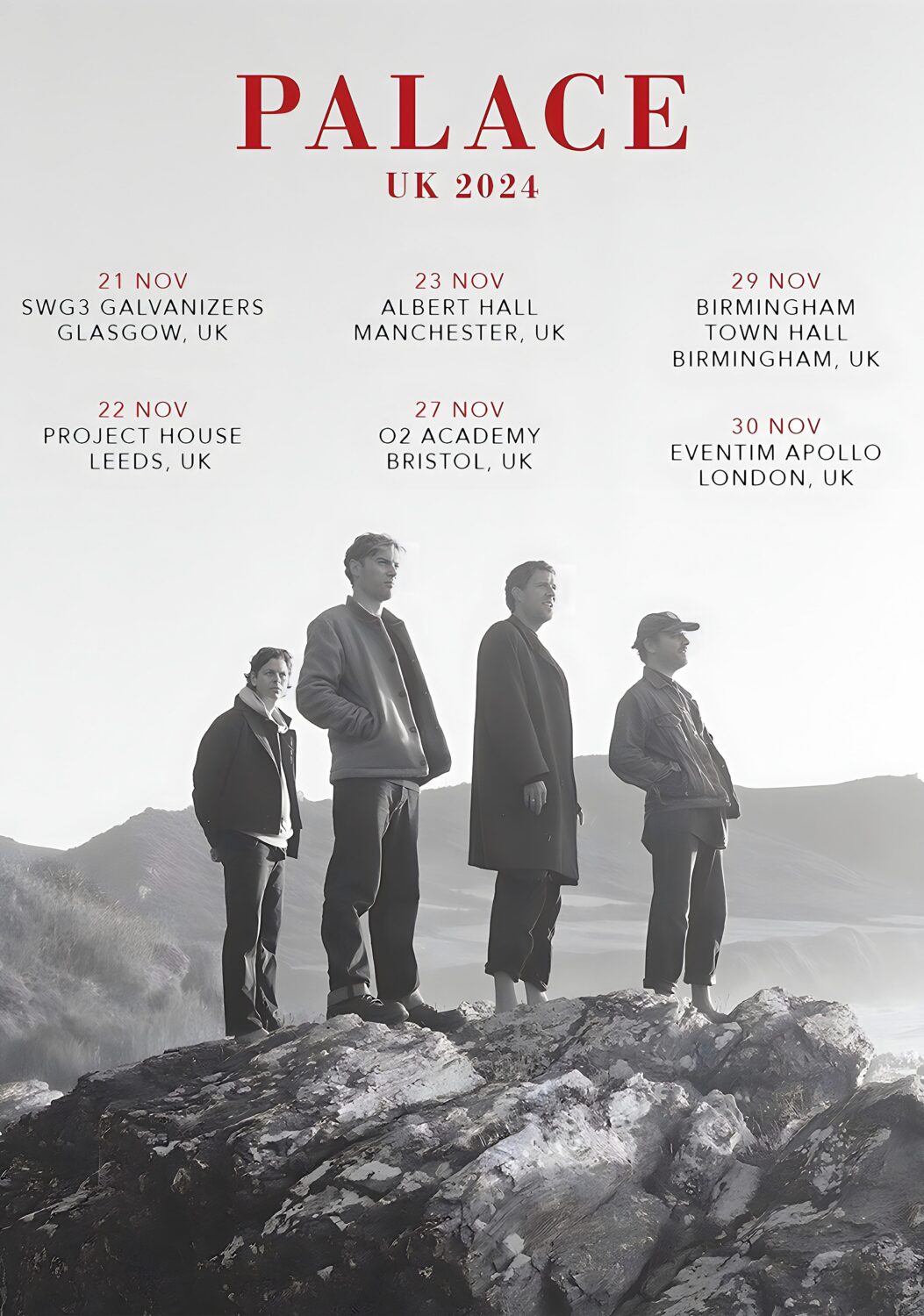 PALACE (band) Ultrasound 2024 UK Tour Poster