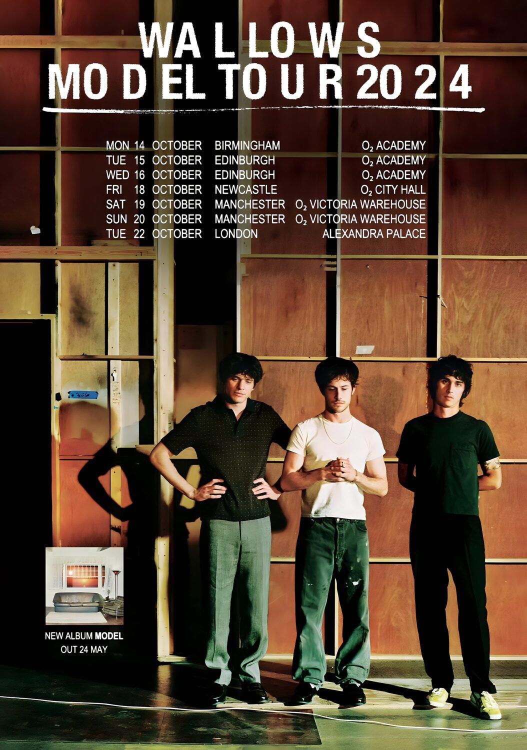 WALLOWS (Band) Model 2024 UK Tour Poster
