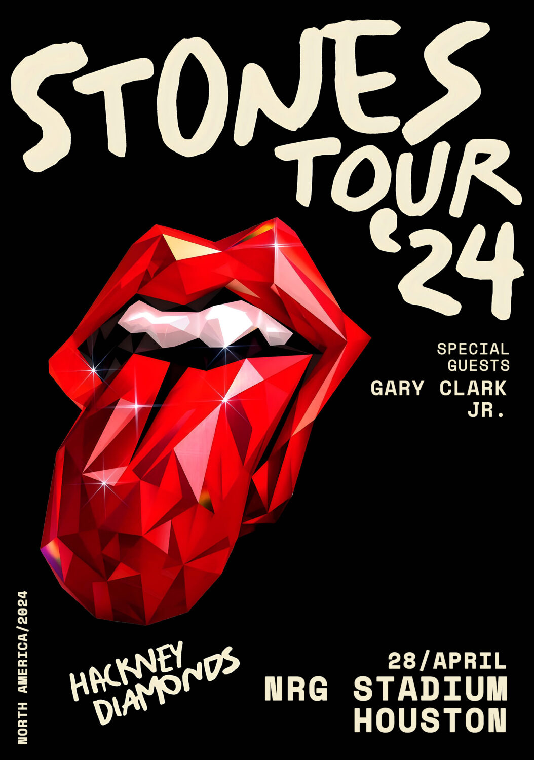 ROLLING STONES Hackney Diamonds 2024 Tour: Houston Poster