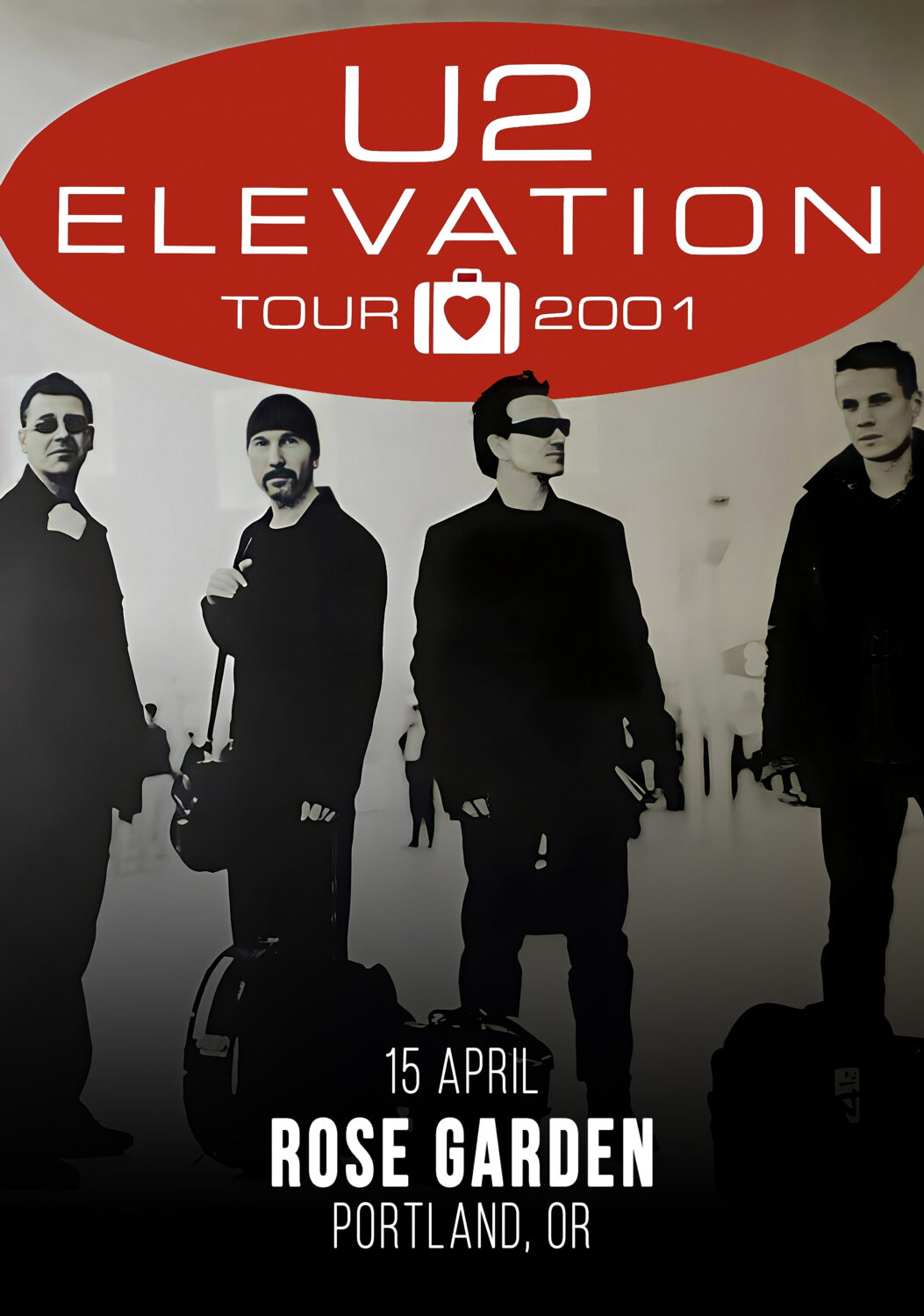U2 Elevation 2001 Tour: PORTLAND OR Rose Garden Poster Print
