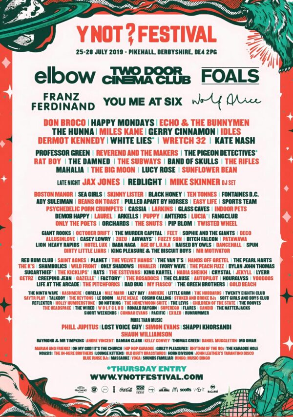 Y NOT? FESTIVAL 2019 Elbow - Two Door Cinema Club - Foals Line Up ...