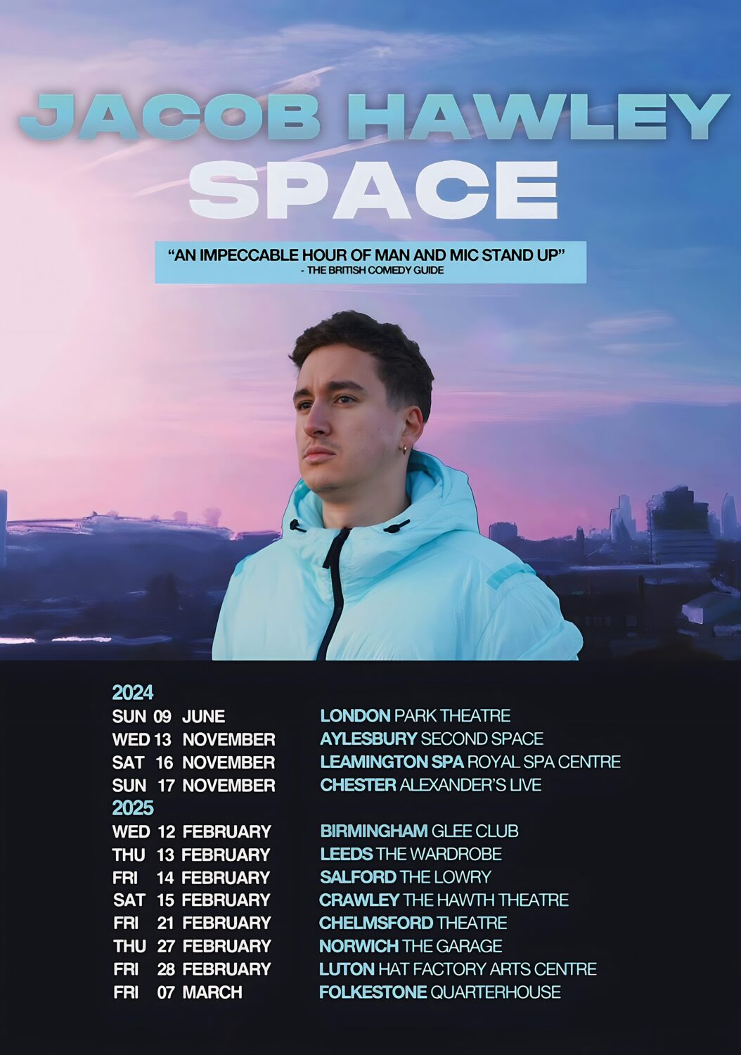 JACOB HAWLEY Space 2024 Comedy Stand Up Tour Poster