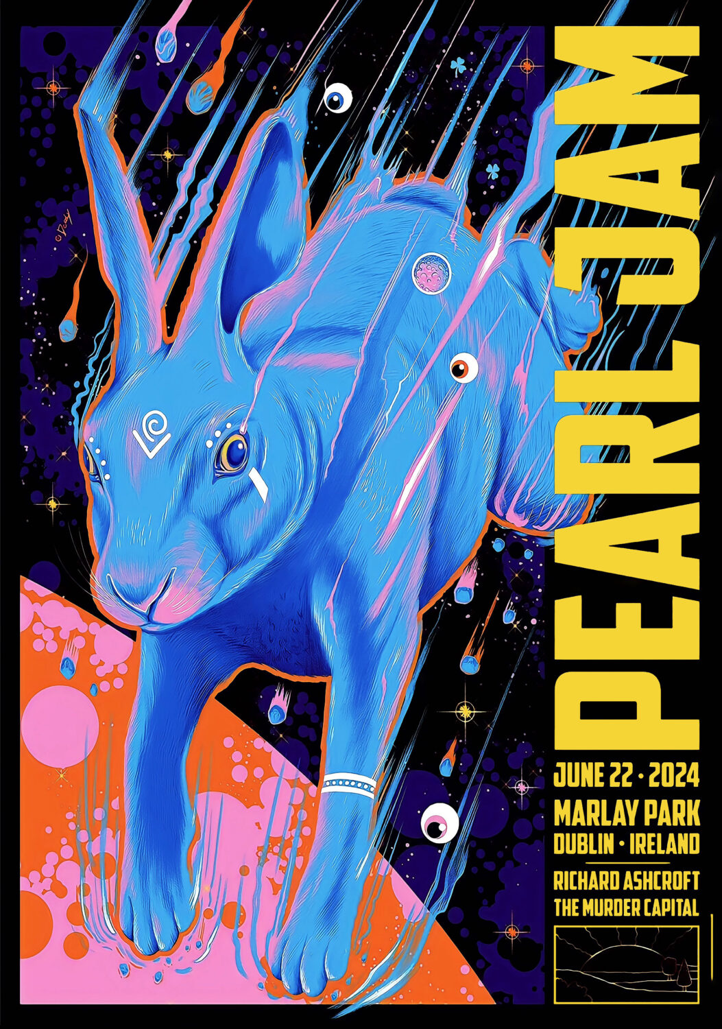 PEARL JAM 2024 UK Tour: DUBLIN Marlay Park Poster