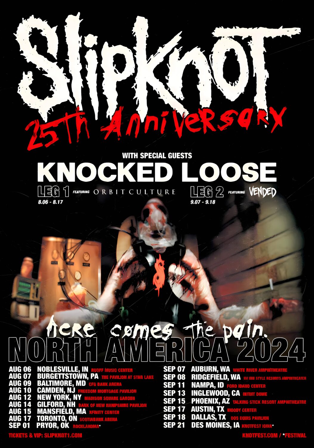 SLIPKNOT 25th Anniversary 2024 North America Tour Poster