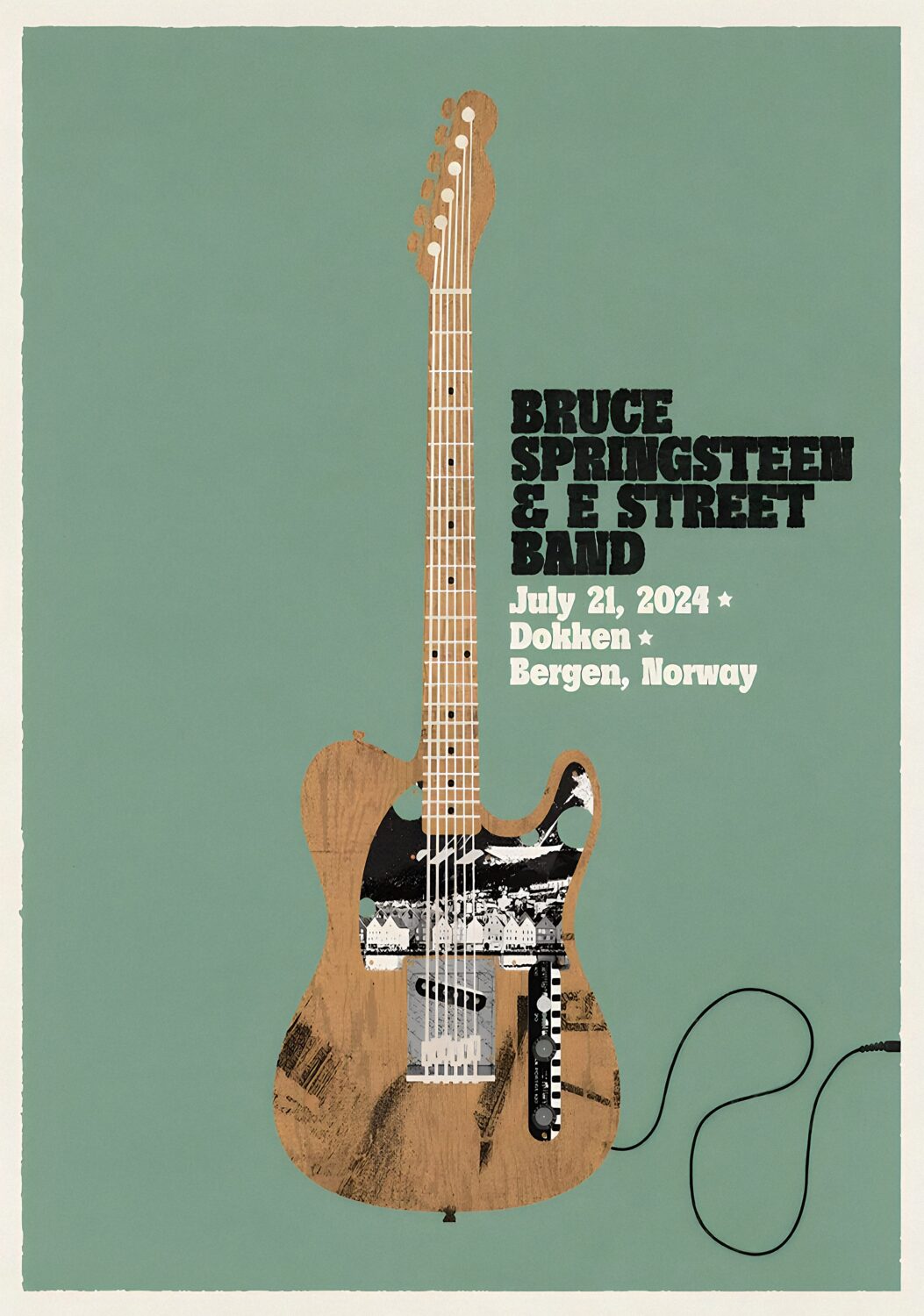BRUCE SPRINGSTEEN 2024 Tour BERGEN Dokken Poster