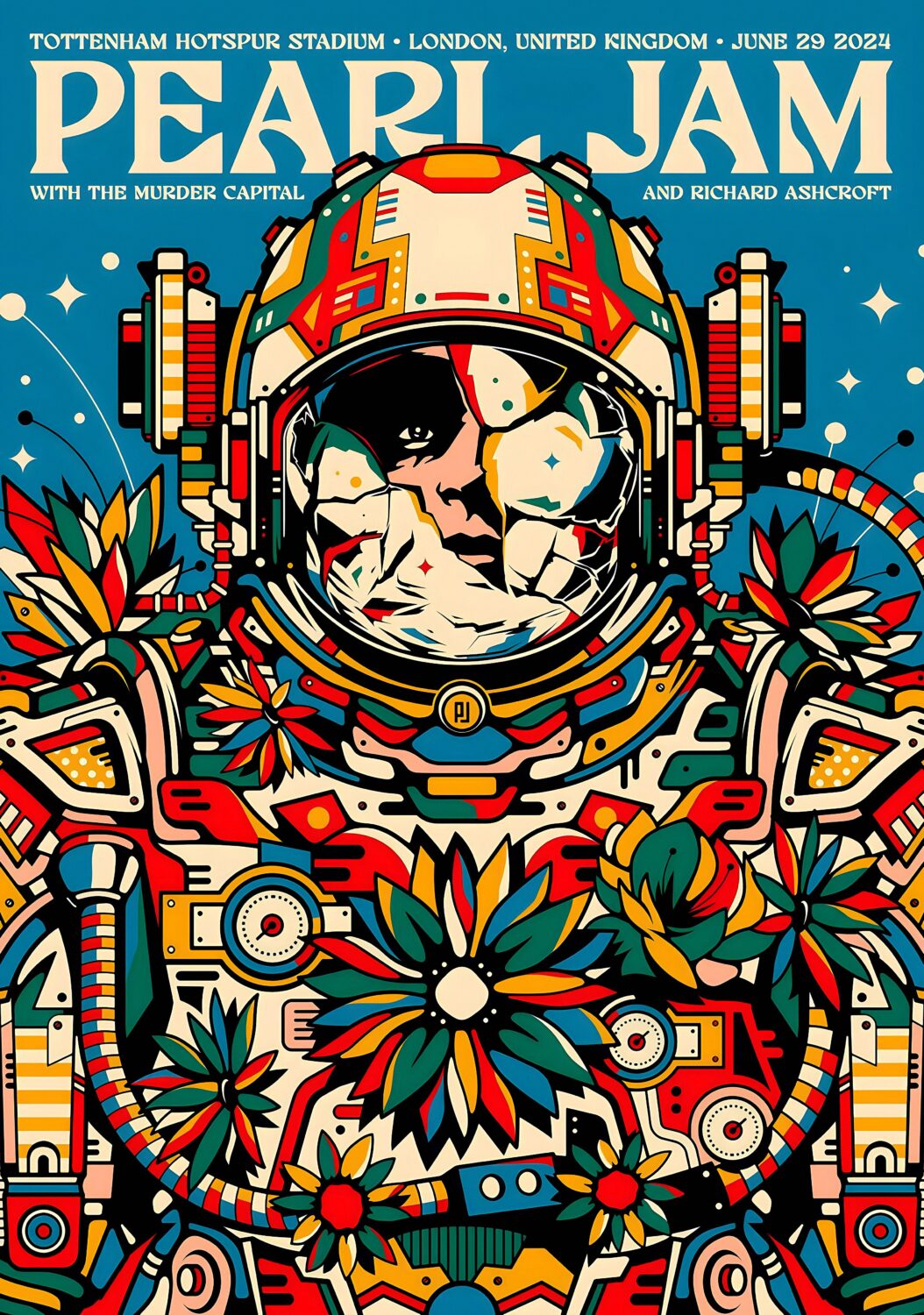 PEARL JAM 2024 Tour London Tottenham Hotspur Stadium Poster