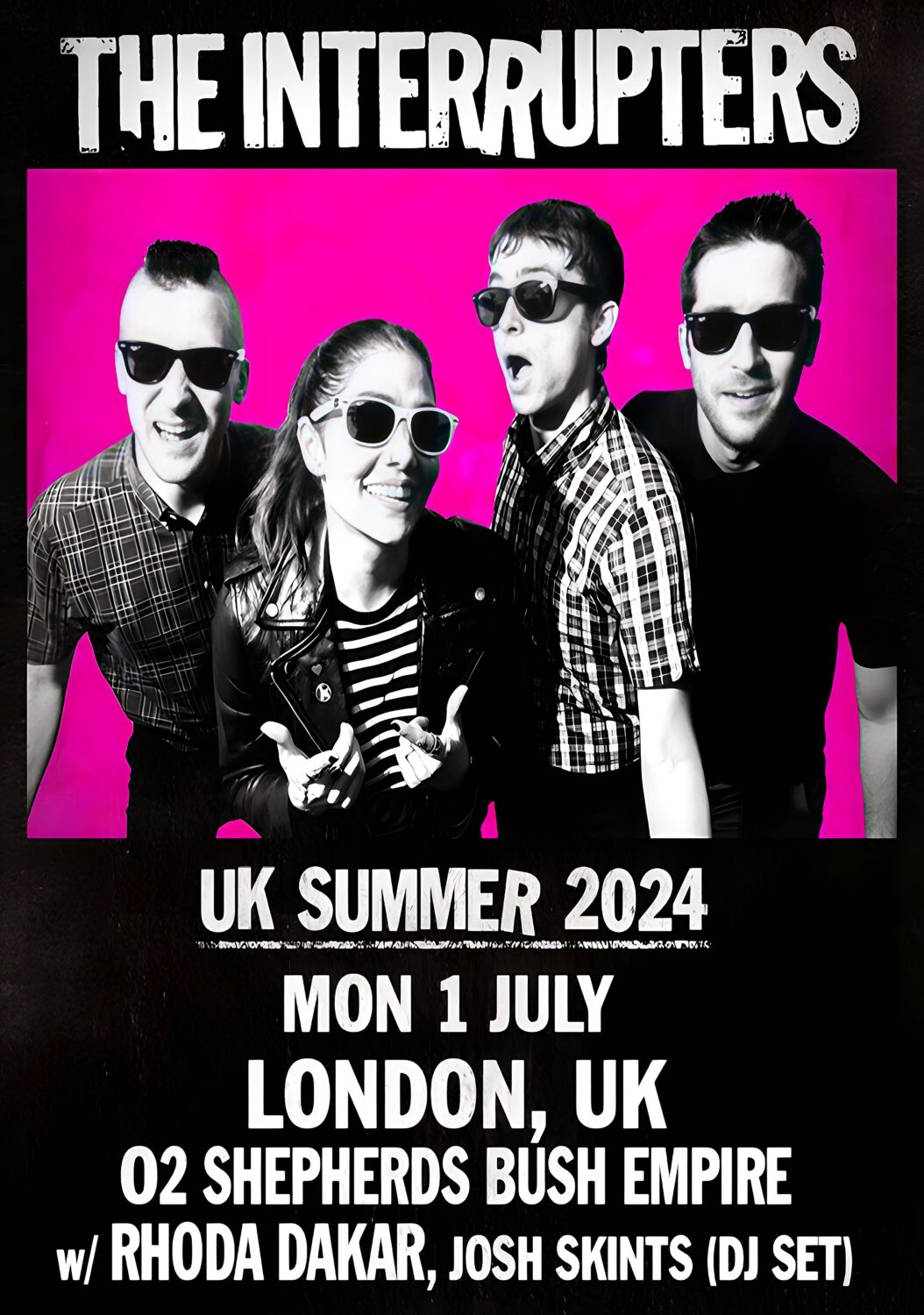 THE INTERRUPTERS 2024 UK Tour LONDON Poster