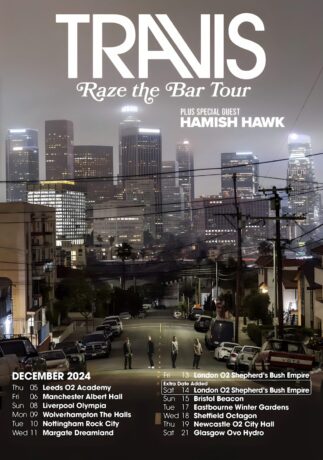 TRAVIS (band) Raze The Bar 2024 UK Tour Poster