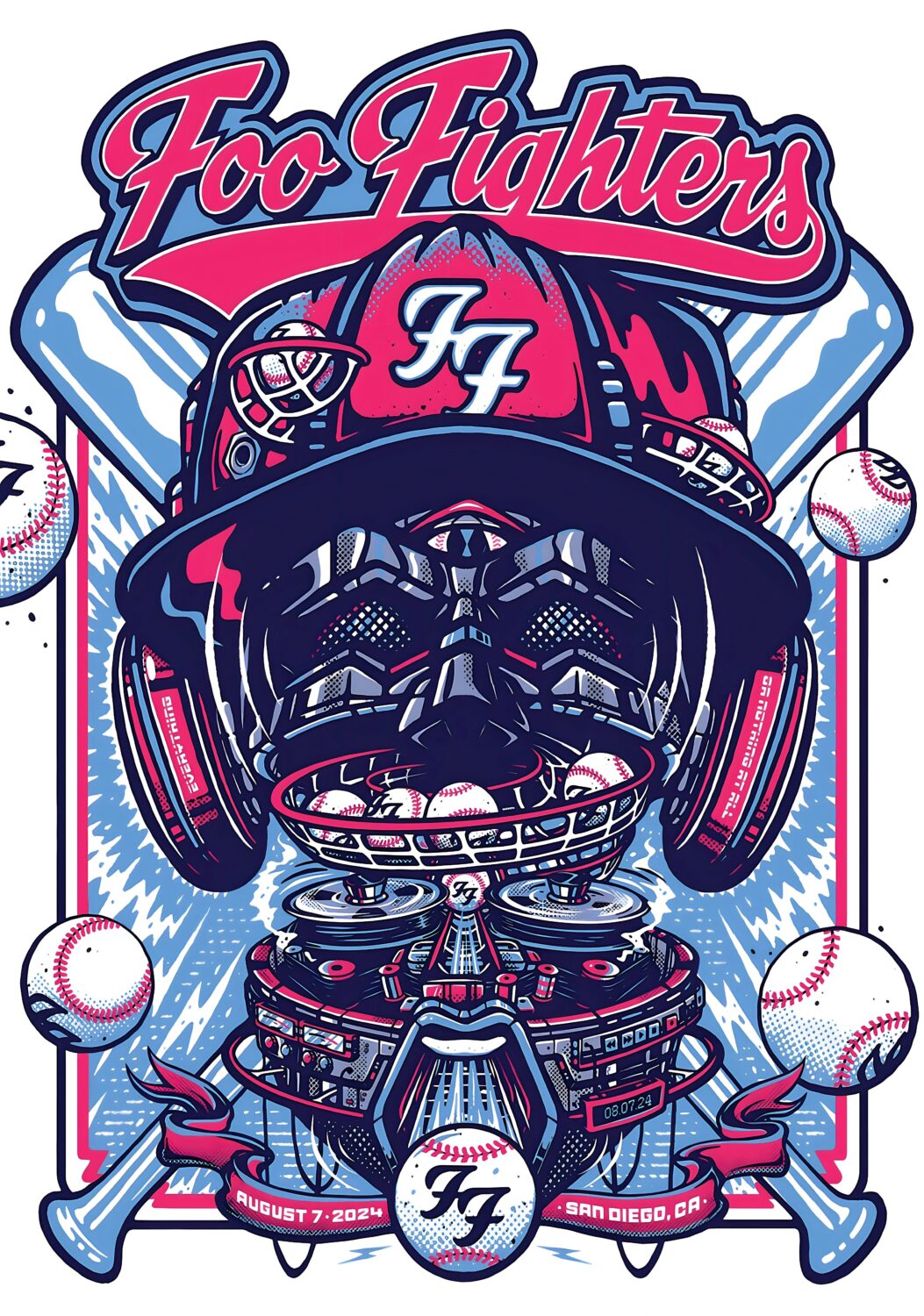 FOO FIGHTERS 2024 SAN DIEGO Petco Park Tour Poster