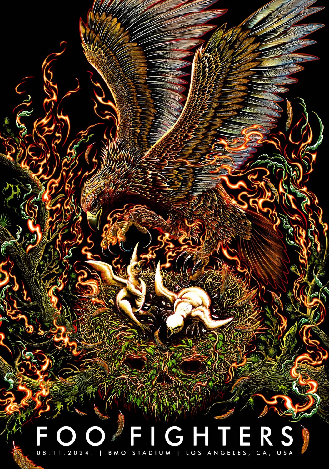FOO FIGHTERS LOS ANGELES BMO Stadium 2024 Tour Poster