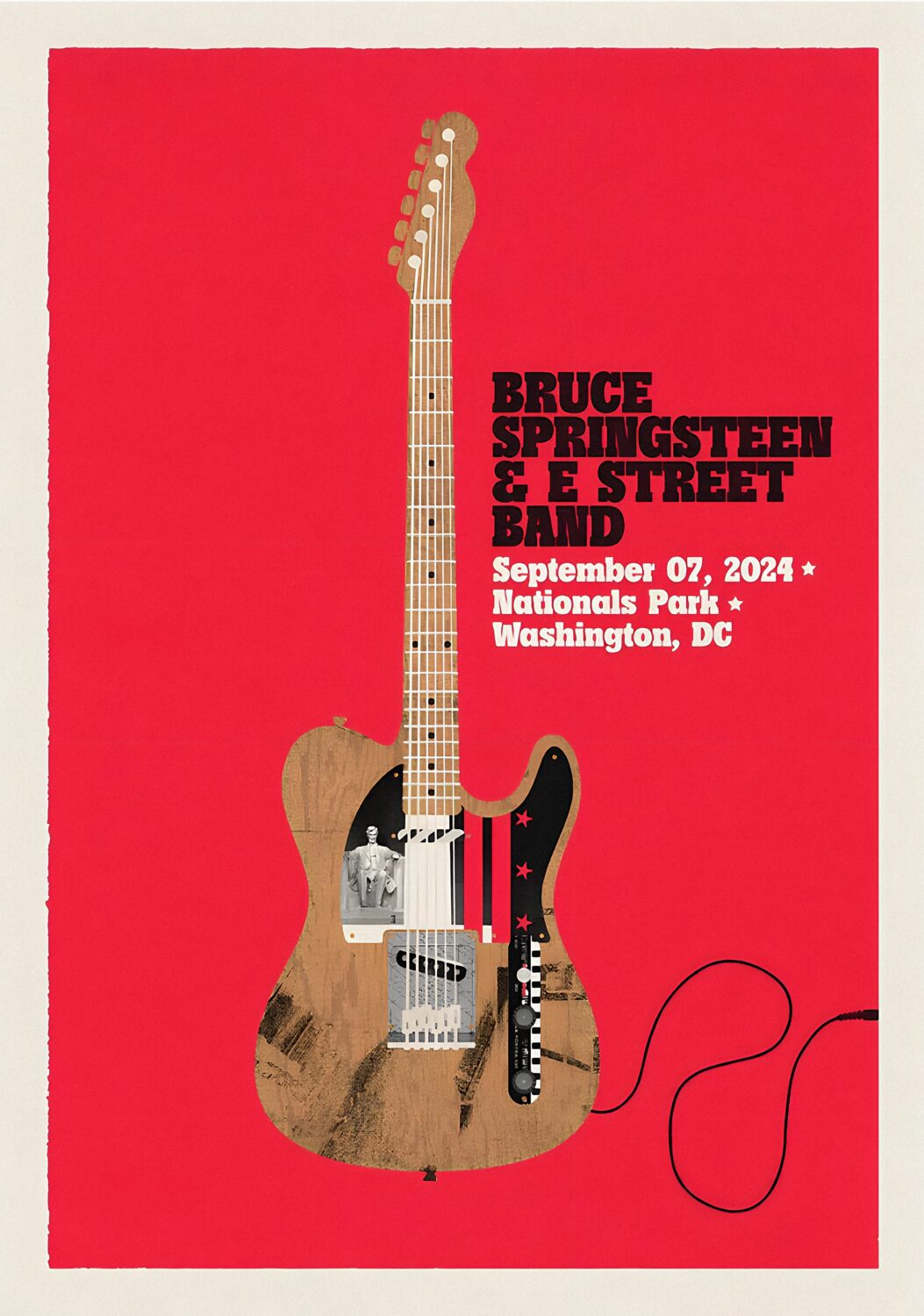 Bruce Springsteen Washington Nationals Park 2024 Tour Poster