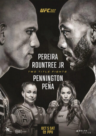 UFC 307 Alex Pereira vs. Khalil Rountree Jr. 2024 MMA Poster