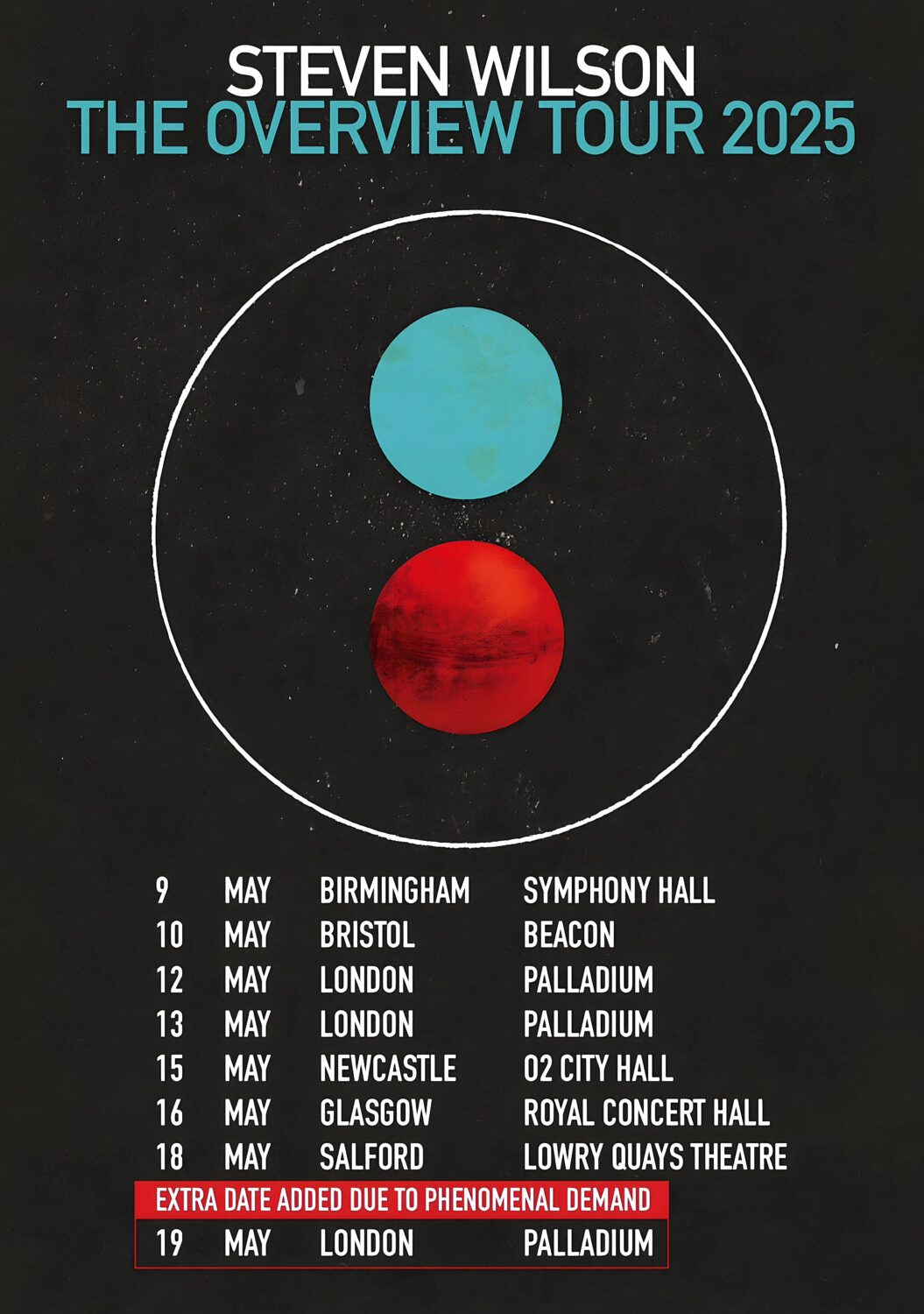STEVEN WILSON The Overview 2025 UK Tour Poster