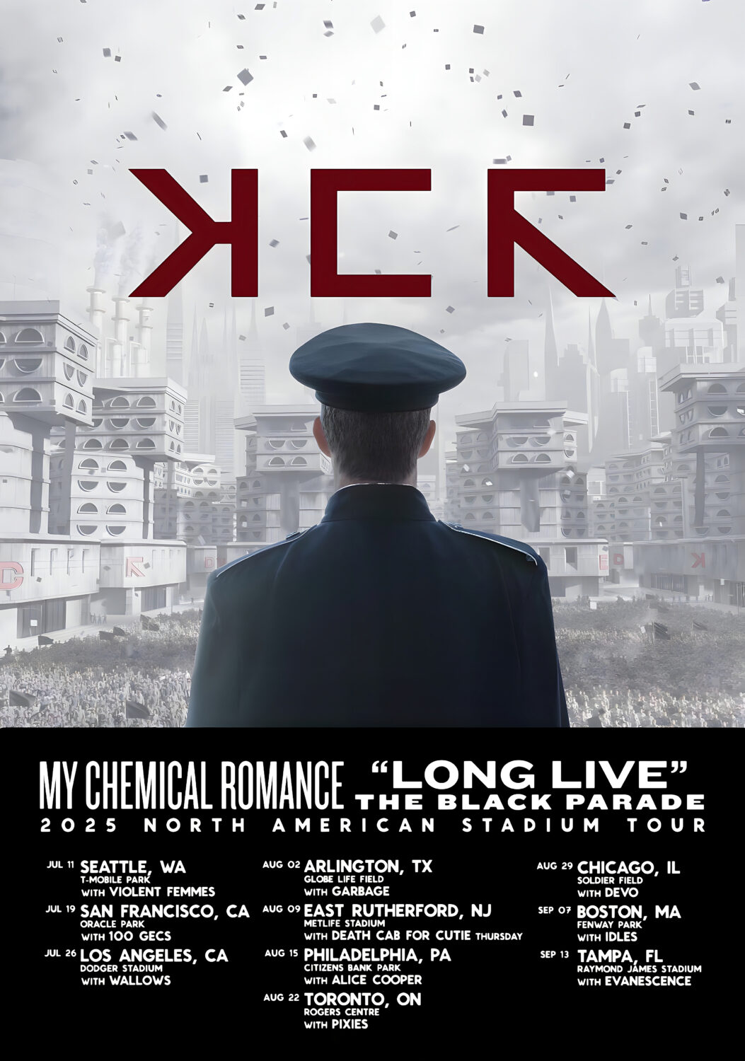 MY CHEMICAL ROMANCE Long Live The Black Parade 2025 Tour Poster