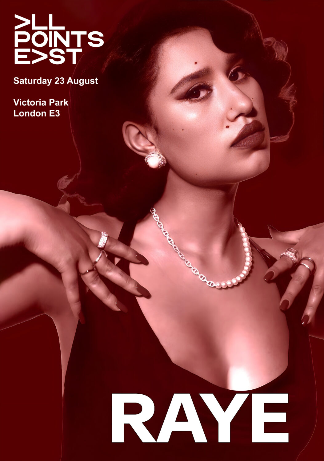 RAYE All Points East LONDON Vcitoria Park 2025 Tour Poster