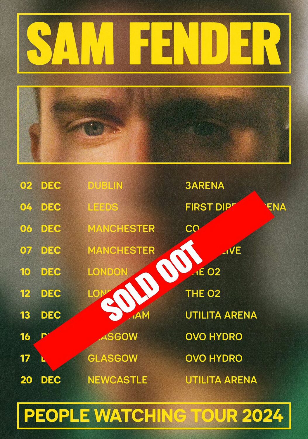 SAM FENDER People Watching 2024 UK Arena Tour Poster