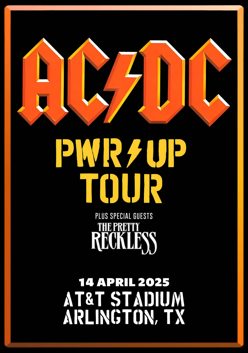 AC/DC Power Up 2025 Tour: ARLINGTON AT&T Stadium Poster