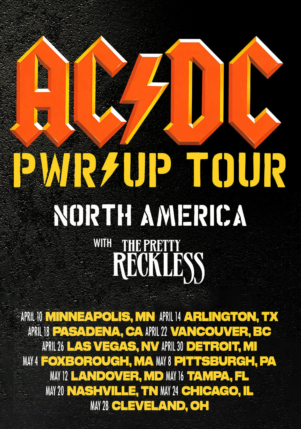 AC/DC Power Up 2025 North America Tour Live Poster Print