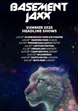 BASEMENT JAXX Live Summer 2025 UK Tour Poster