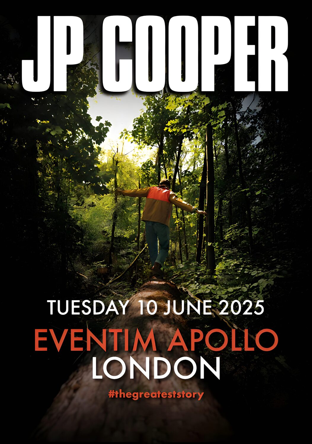 JP COOPER The Greatest Story 2025 UK Tour: LONDON Poster