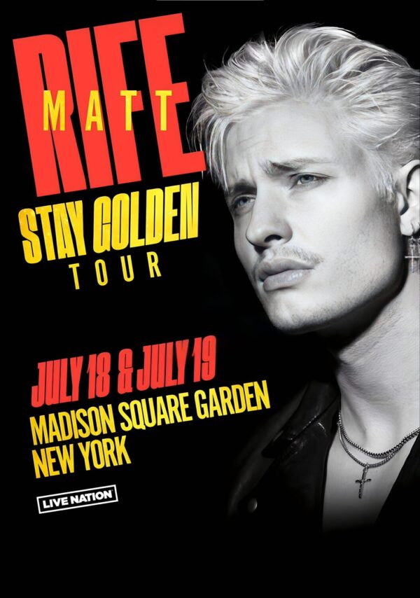MATT RIFE Stay Golden 2025 Tour: NEW YORK Madison Square Garden Comedy Stand Up Tour Poster ...