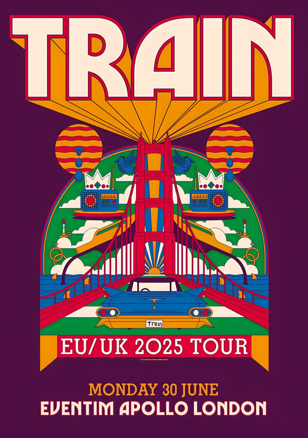 TRAIN (band) Summer 2025 UK Tour: LONDON Poster