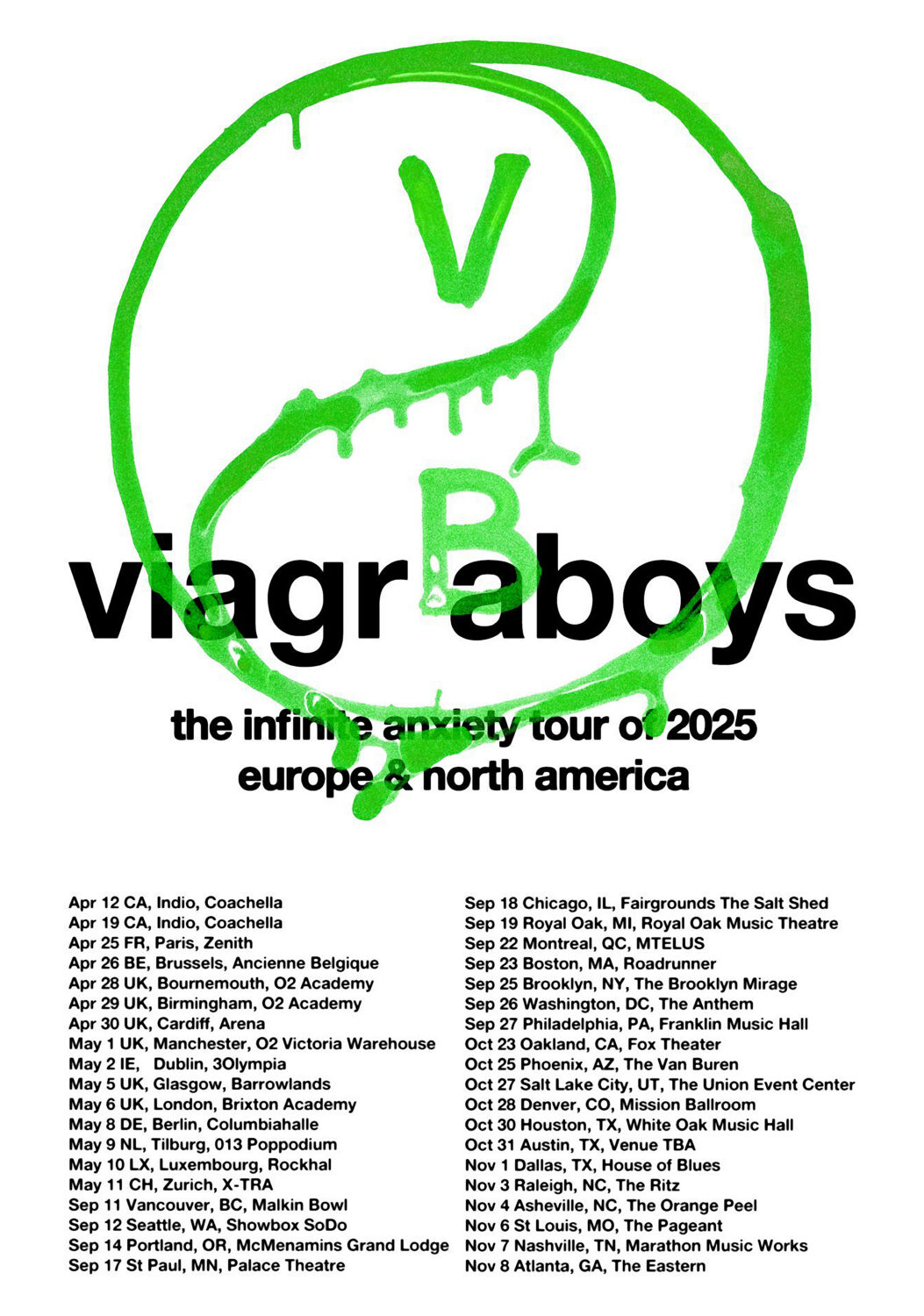 VIAGRA BOYS 2025 Europe & North America Tour Poster