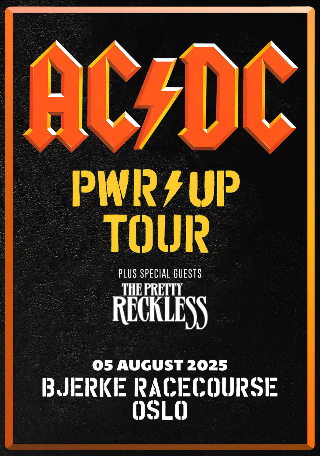 AC/DC Power Up 2025 Tour OSLO Bjerke Racecourse Poster