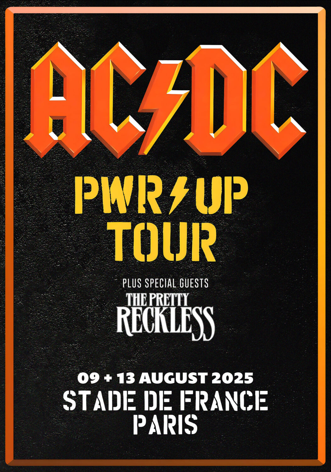 AC/DC Power Up 2025 Tour PARIS Stade De France Poster