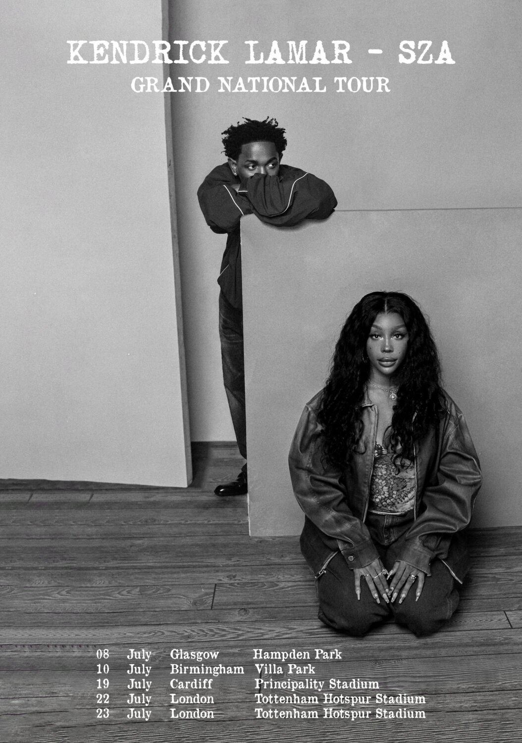 KENDRICK LAMAR - SZA Grand National 2025 UK Tour Poster