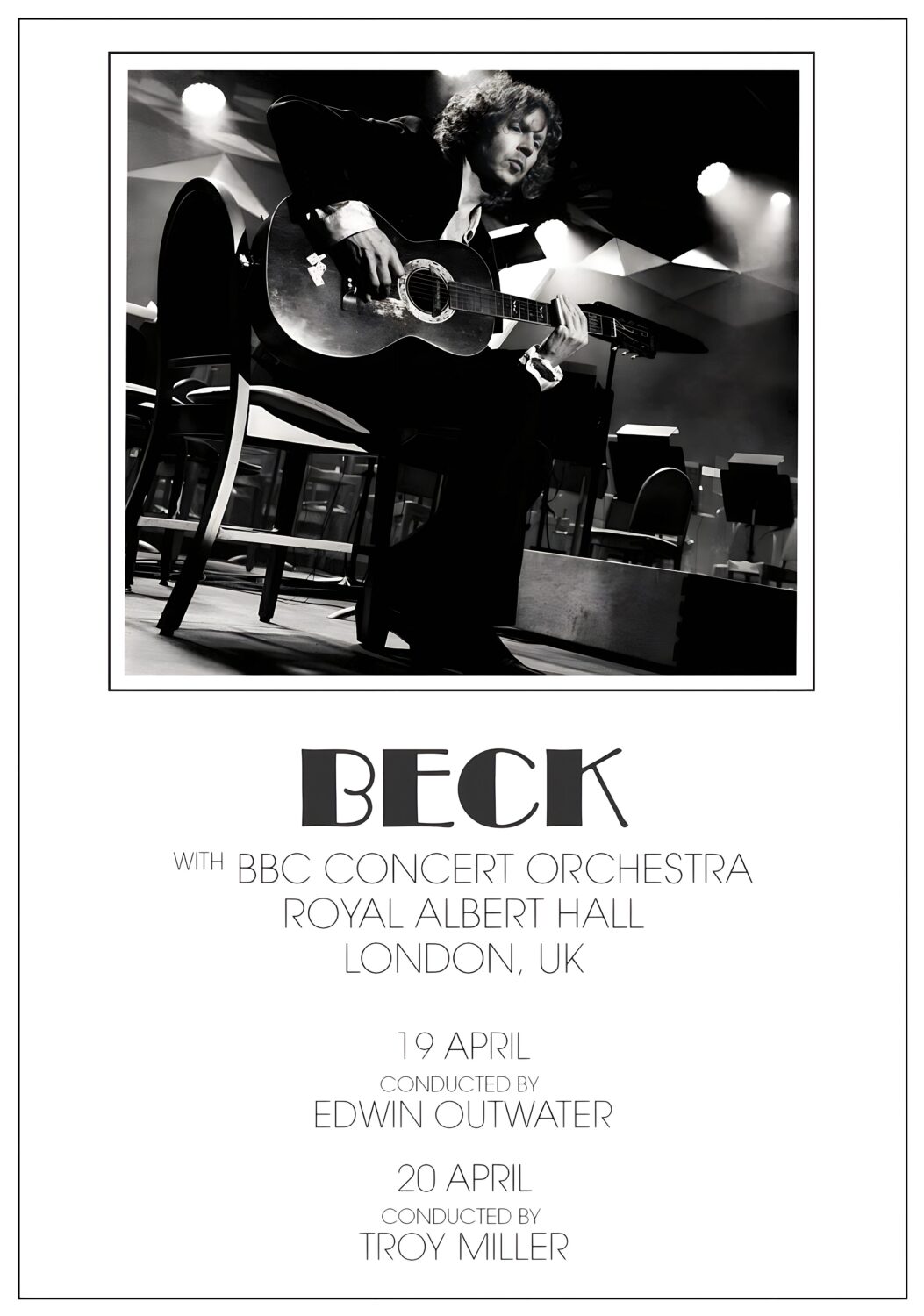 BECK (singer) Be Here Now Orchestra Tour: LONDON Poster Print