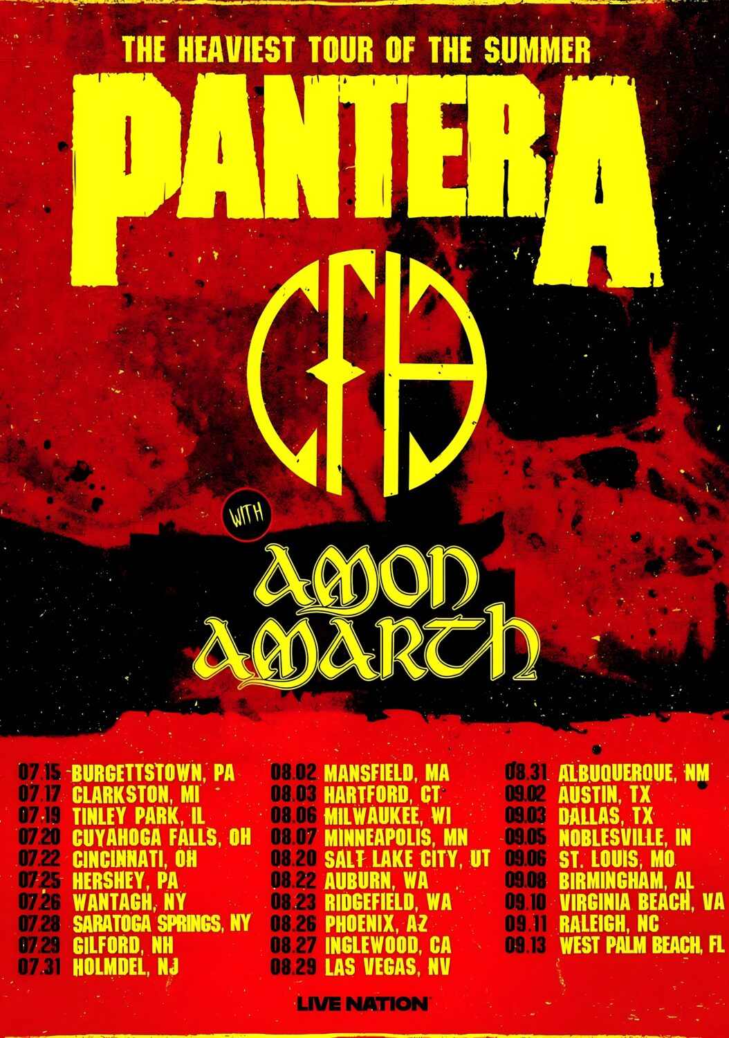 PANTERA North America 2025 Poster Print