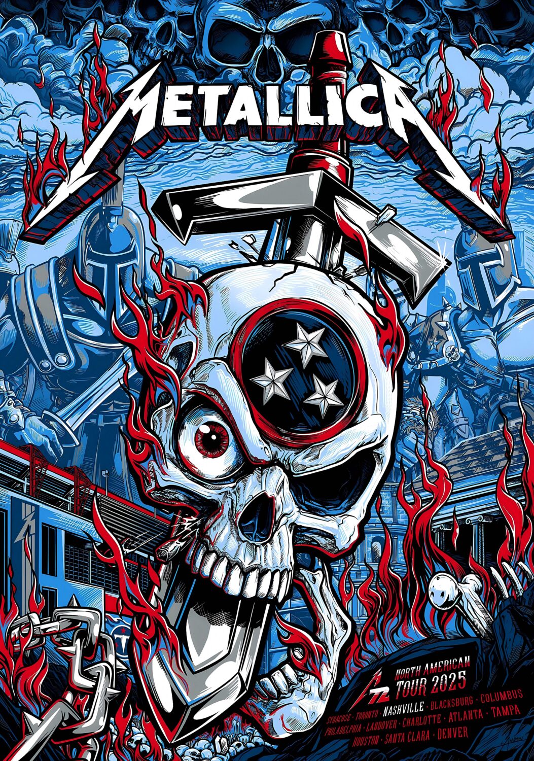 METALLICA M72 2025 Tour NASHVILLE Nissan Stadium Poster