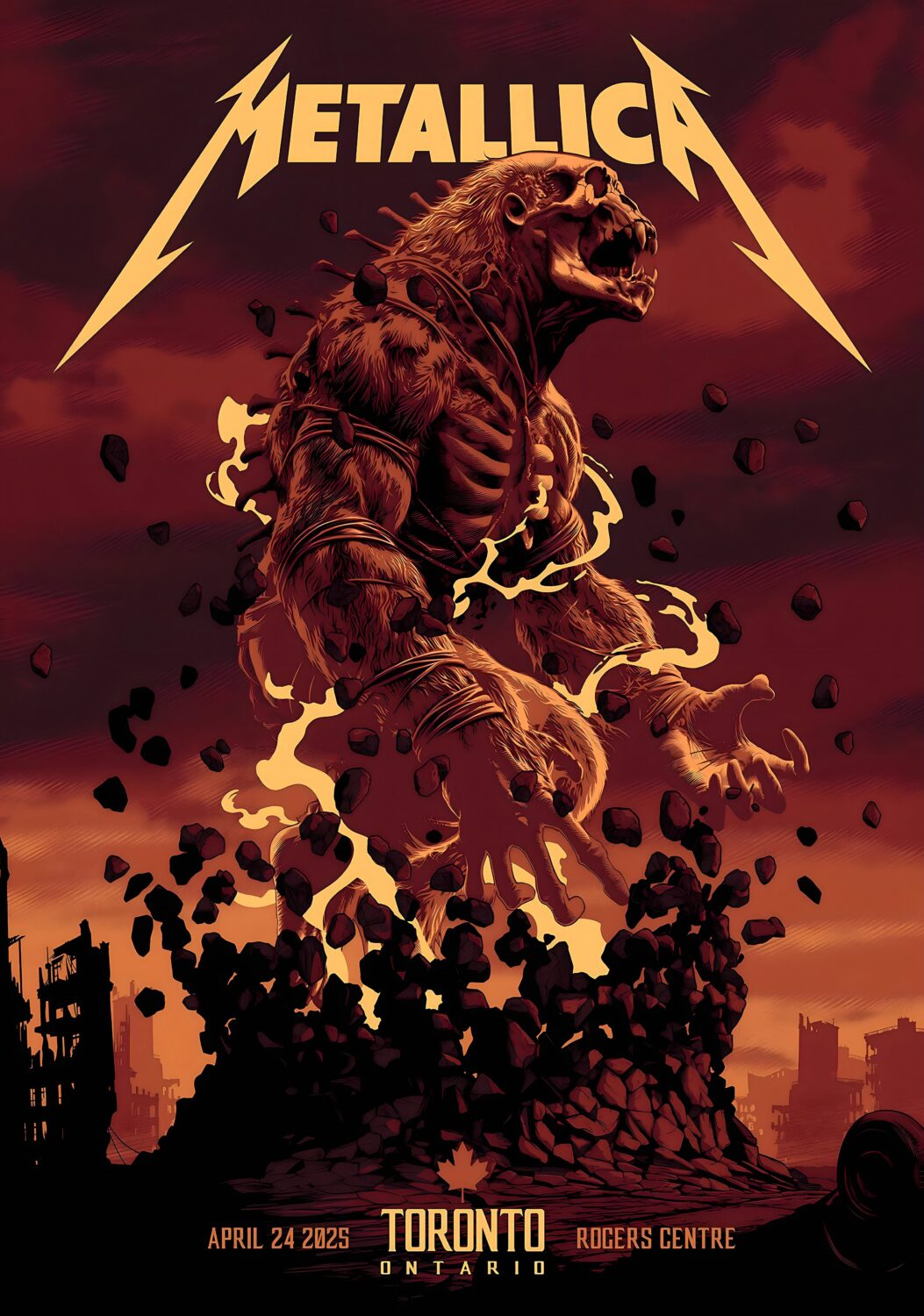 METALLICA M72 2025 Tour TORONTO Rogers Centre Poster