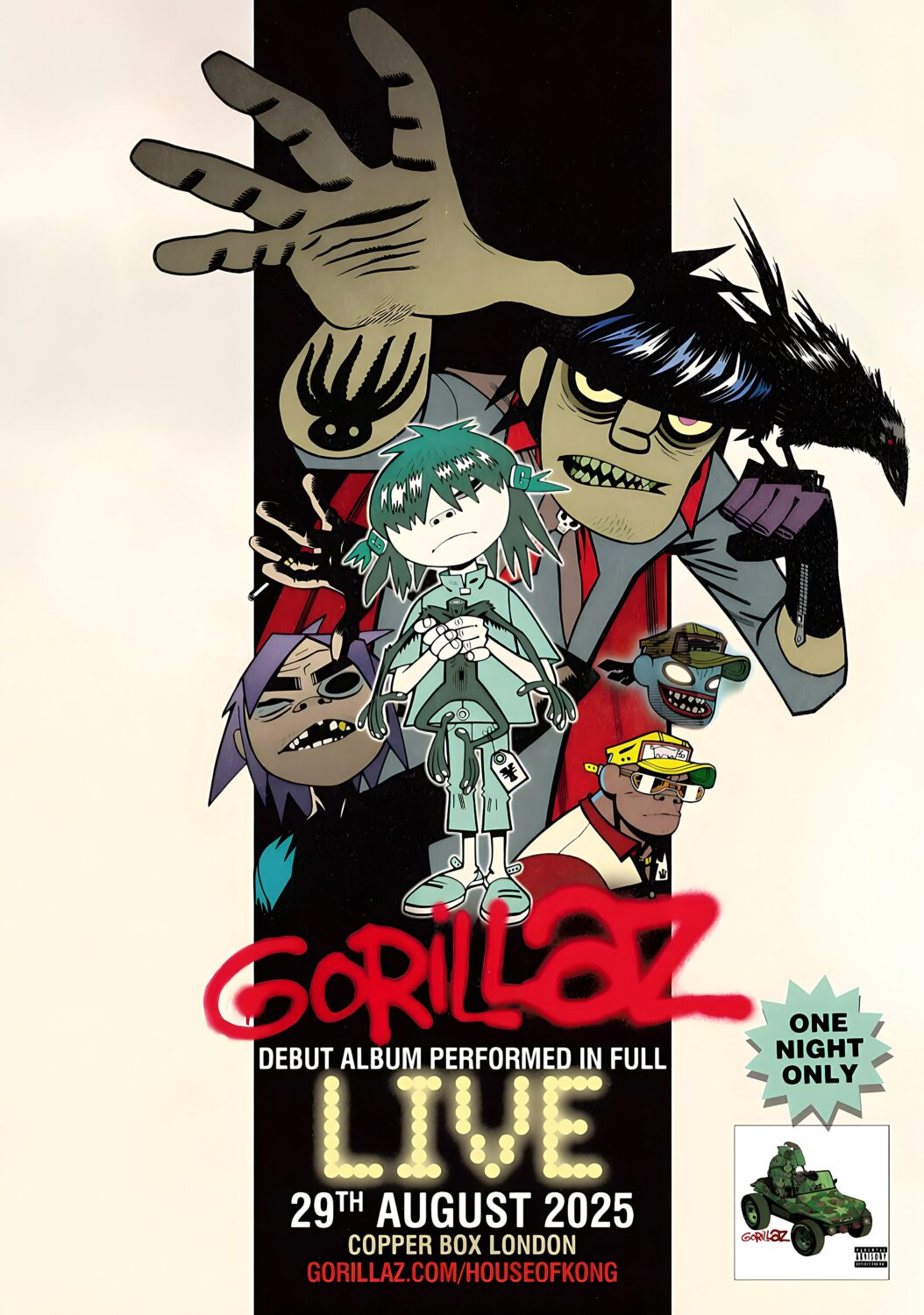 GORILLAZ Live 2025 Gorillaz: LONDON Copper Box Tour Poster