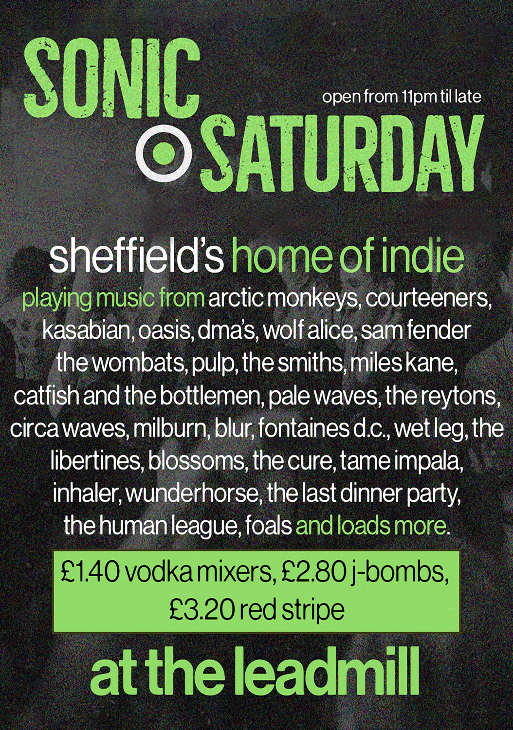 SHEFFIELD LEADMILL Sonic Saturdays Club Night Poster Print