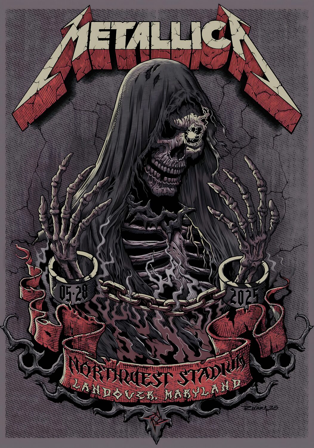 METALLICA M72 2025 Tour LANDOVER Stadium Poster