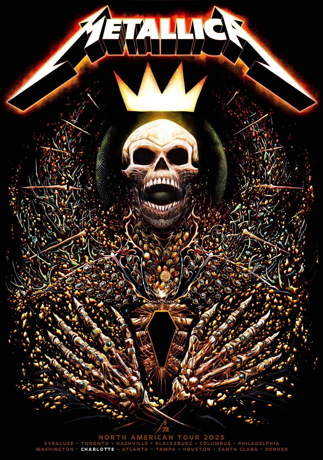 METALLICA M72 2025 Tour: CHARLOTTE Bank Stadium Poster