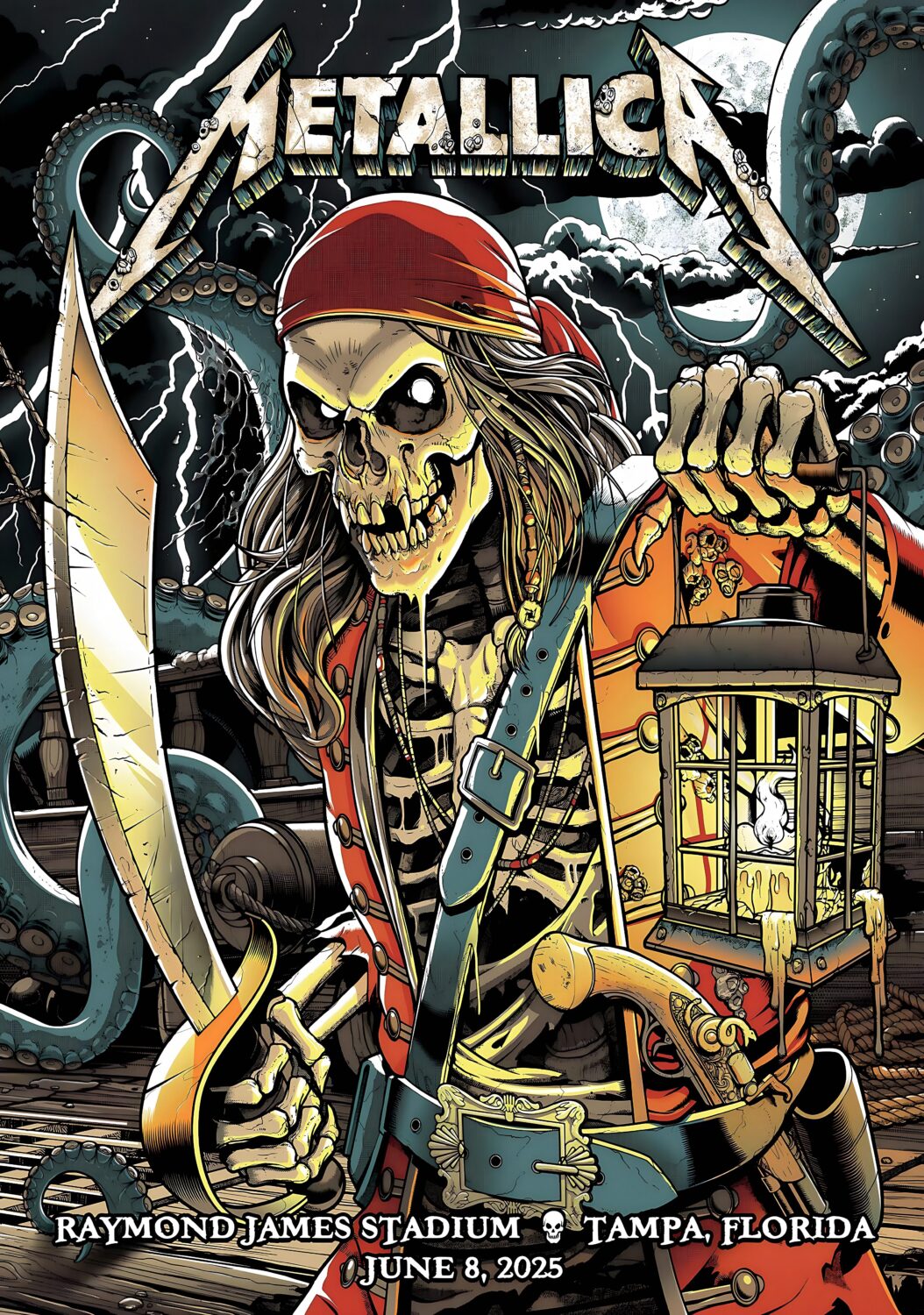 METALLICA M72 2025 Tour TAMPA Raymond Stadium Poster