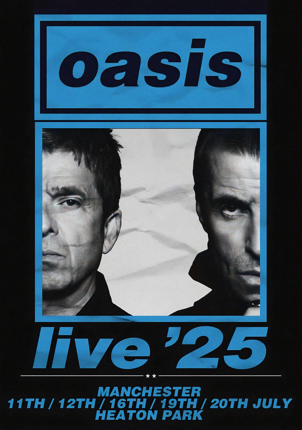OASIS live '25 UK Manchester Heaton Park 2025 Tour Poster