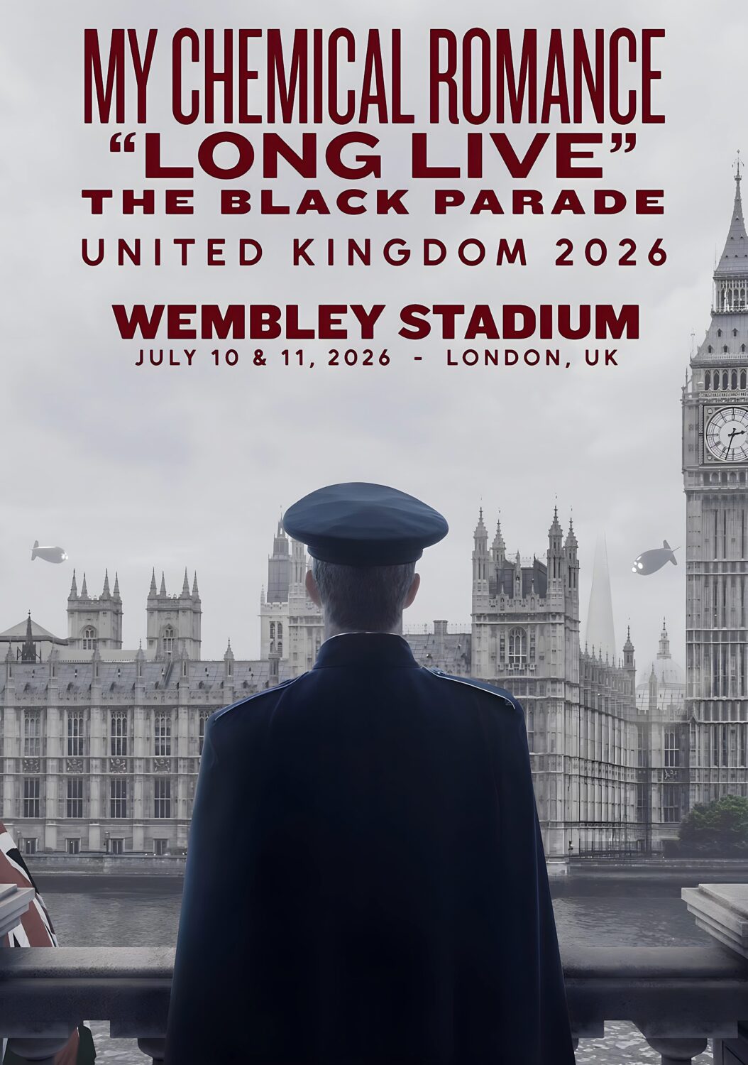 MY CHEMICAL ROMANCE LONDON Wembley Stadium 2026 Tour Poster