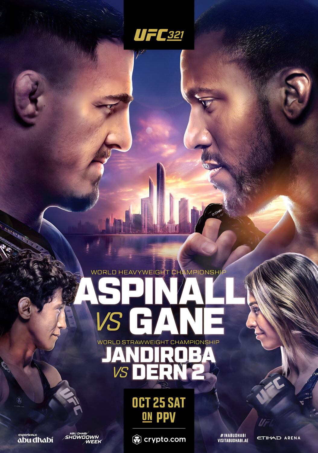 UFC 321 Tom Aspinall vs. Ciryl Gane 2025 Fight Poster Print