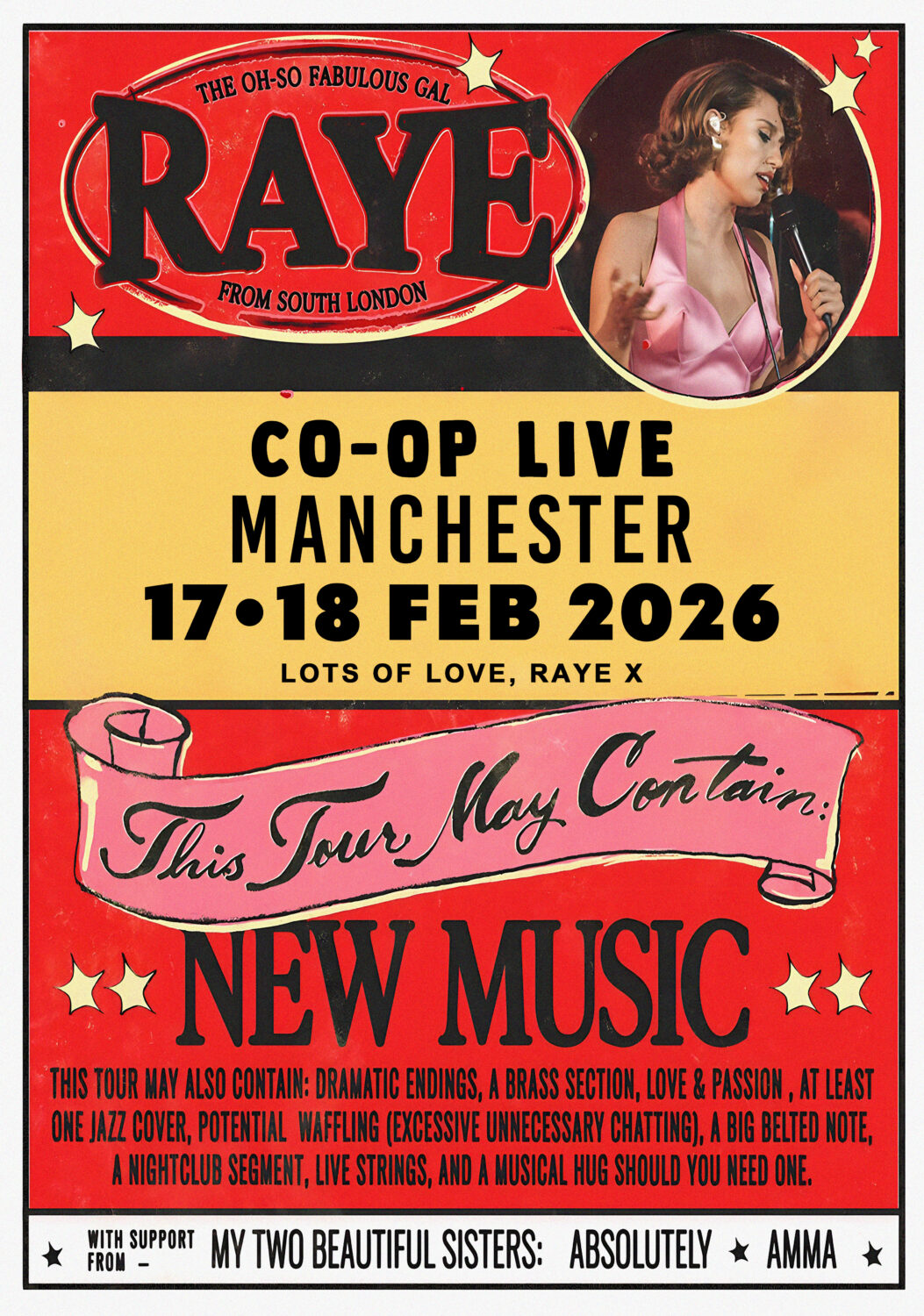 RAYE 2026 UK Tour MANCHESTER Co-op Live Poster Print