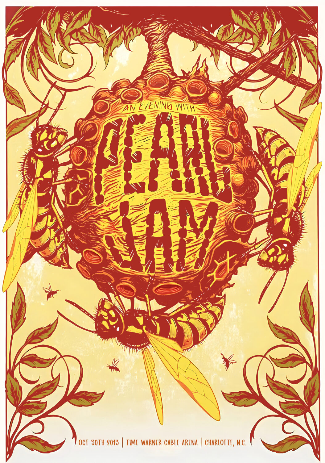 PEARL JAM Lightning Bolt 2013 Tour CHARLOTTE Poster